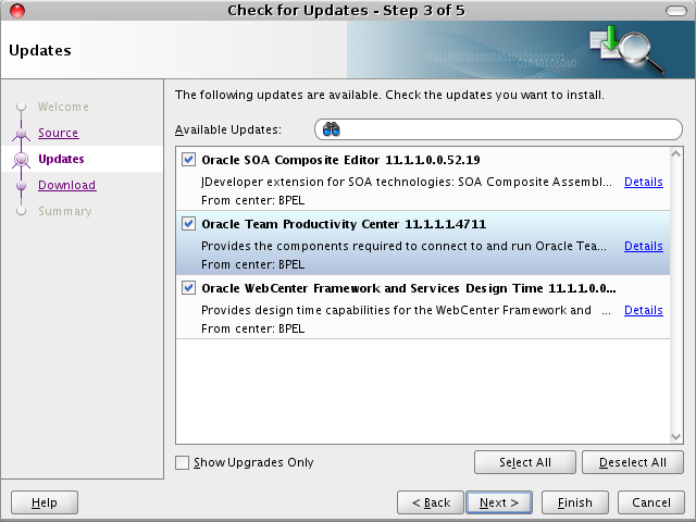 Run like Hell: JDeveloper 11g: Installing BPEL/SOA Suite components via Update Center